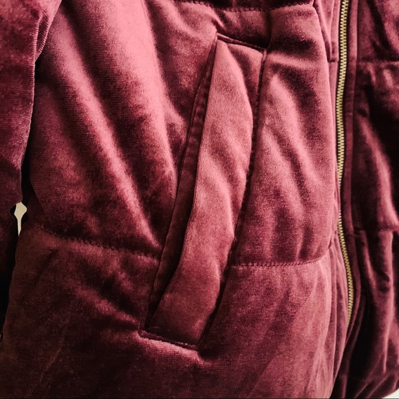 Who What Wear | Jackets & Coats | Who What Wear Berry Velvet Puffer ...